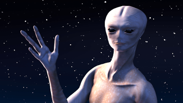 An-alien-is-waving-to-offer-a-friendly-greeting-from-outer-space ...